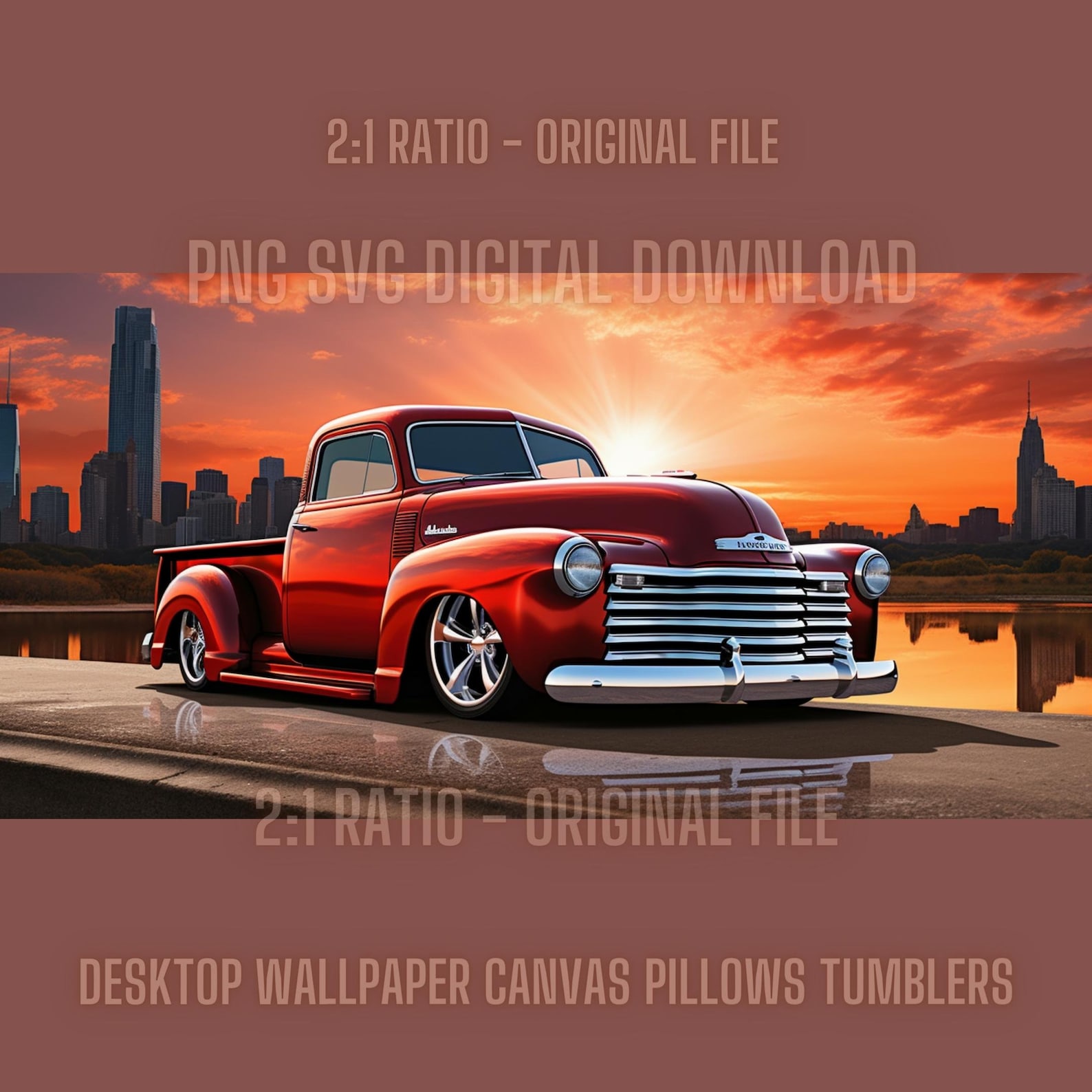 Candy Red 48 Lowrider Truck – Vintage Car PNG File (digital Download ...