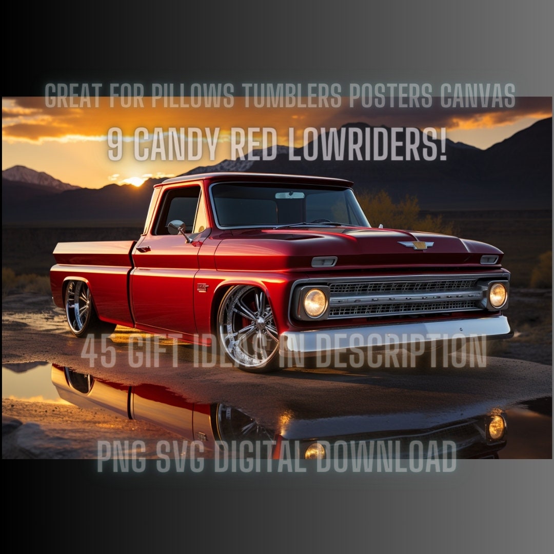 Classic Chevy C10 Pickup PNG Bundle, Vintage Muscle Truck Wall Art Png ...
