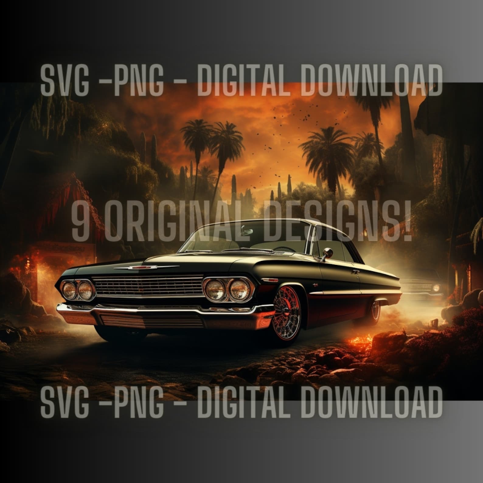 Vintage 66 Impala Black Lowrider Png, Chicano Lowrider Png, Lowrider ...
