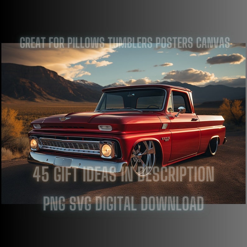 Old School Chevy C10 Pickup PNG Bundle, Vintage Muscle Truck Wall Art ...