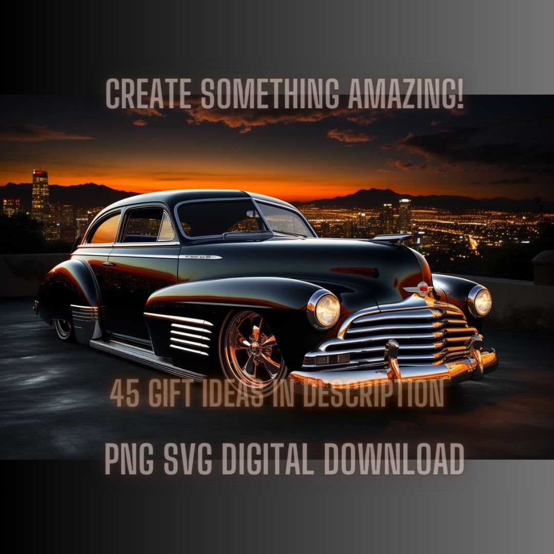 Black 48 Chevy Fleetmaster PNG Bundle, Classic Chevy Wall Art Png ...