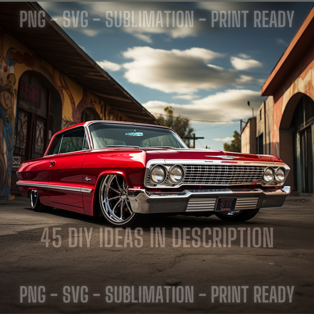 64 Impala SS Lowrider PNG Digital Download, Vintage Lowrider Png ...