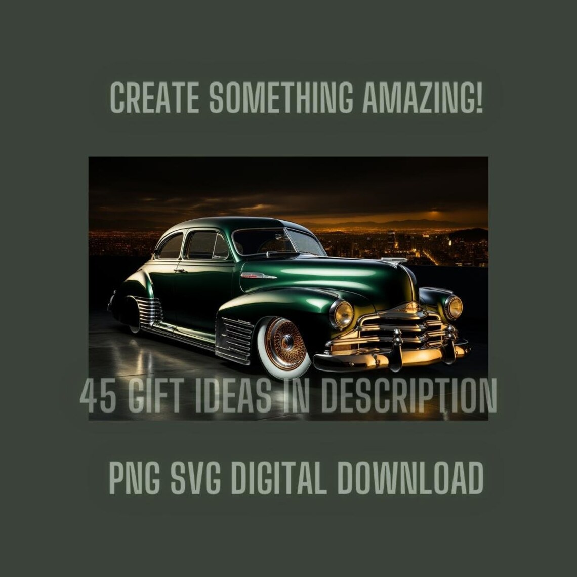 Green 48 Chevy Fleetmaster PNG Bundle, Retro Chevy Wall Art Png, Custom ...