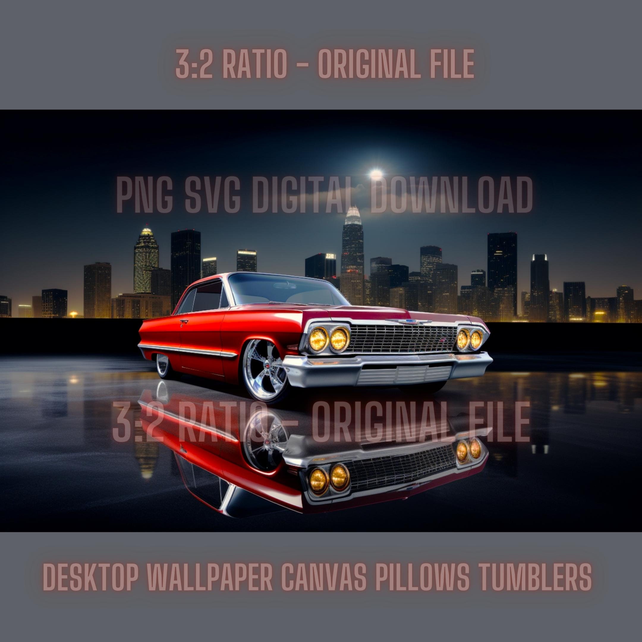Candy Red 64 Impala Lowrider PNG, Chicano Wall Art (5 Ratios) - Etsy