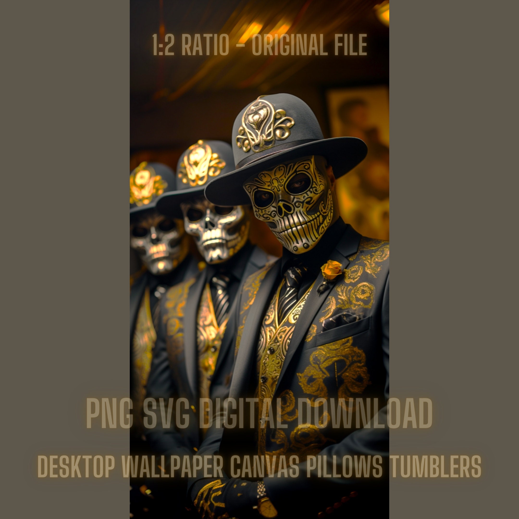 Calavera Skull Chicano PNG 5 Aspect Ratio Bundle, Chicano Dia De Los ...