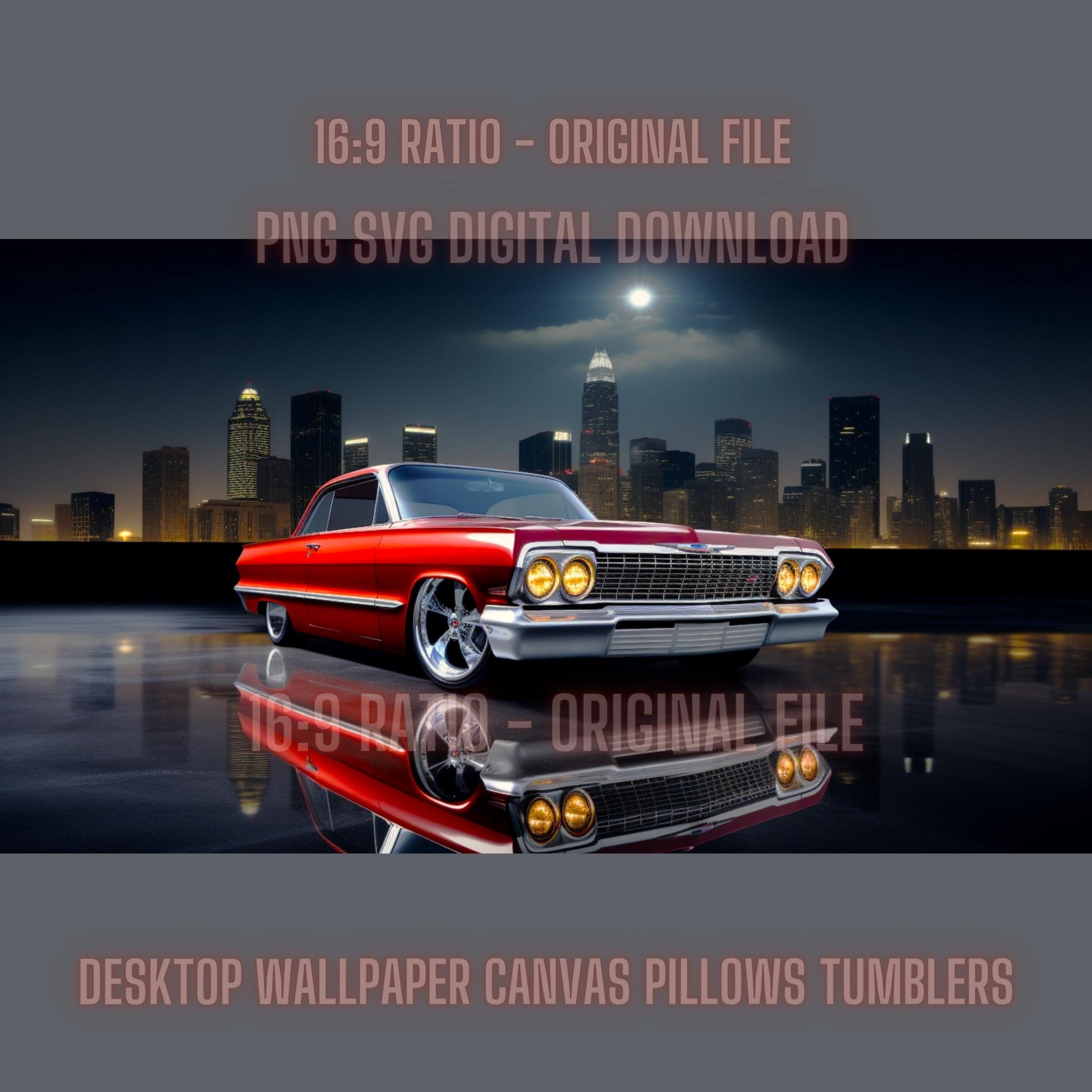Candy Red 64 Impala Lowrider Cityscape PNG, 5 Aspect Ratio Bundle ...
