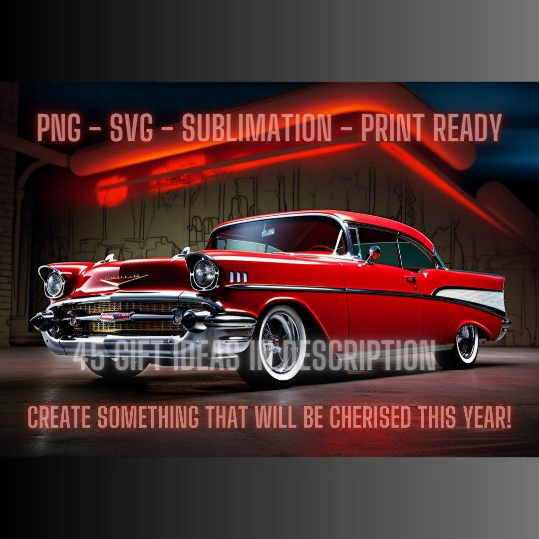Vintage 57 Chevy Bel Air PNG Bundle, Vintage 57 Chevy Tumbler Wrap Png ...