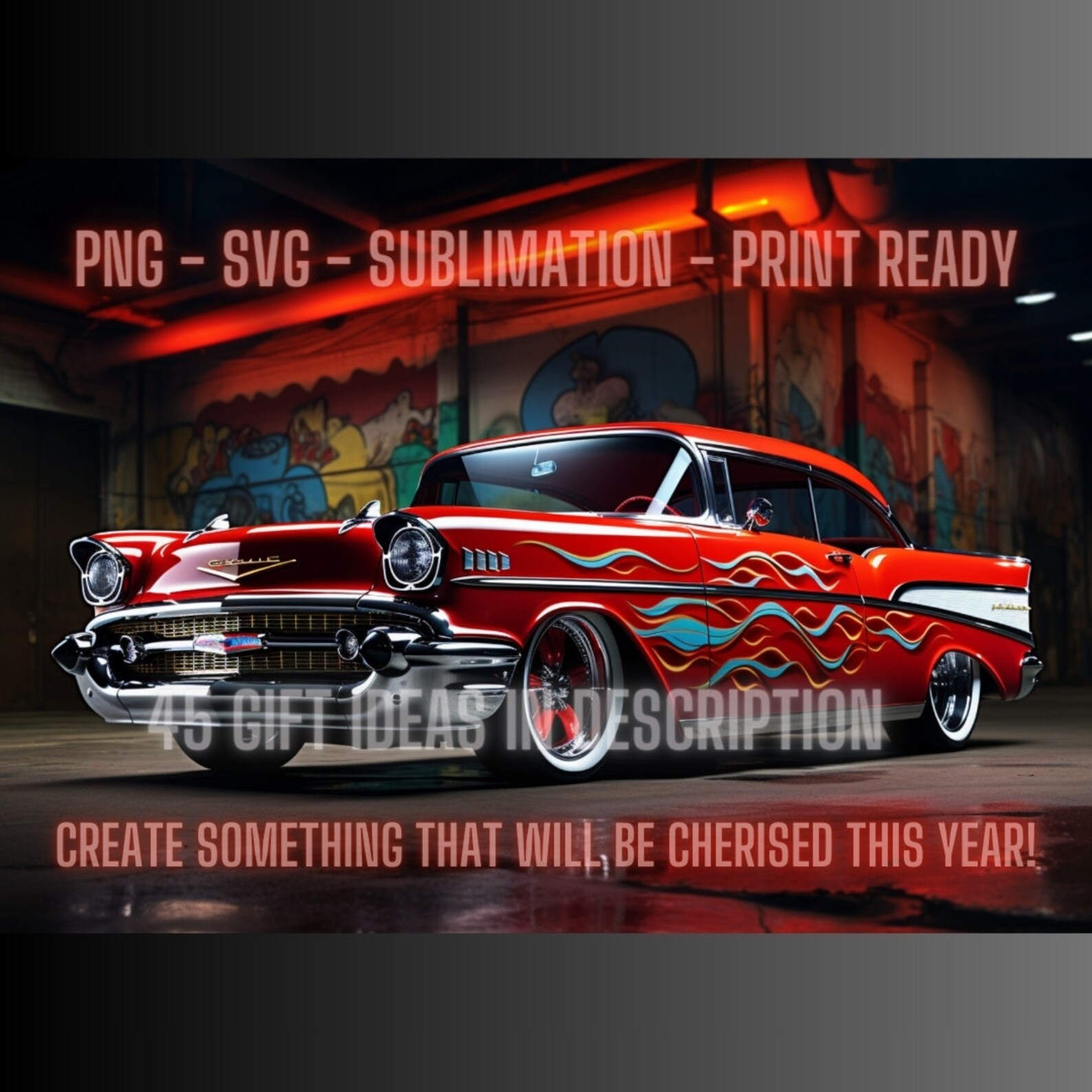 Vintage 57 Chevy Bel Air PNG Bundle, Muscle Car Sublimation - Etsy