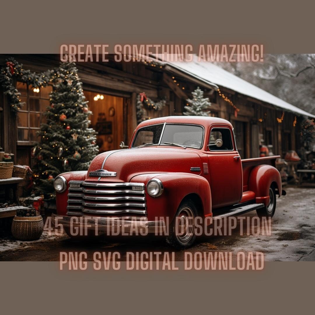 48 Chevy 3100 Pickup Truck PNG Bundle, Christmas C10 Wall Art Png ...