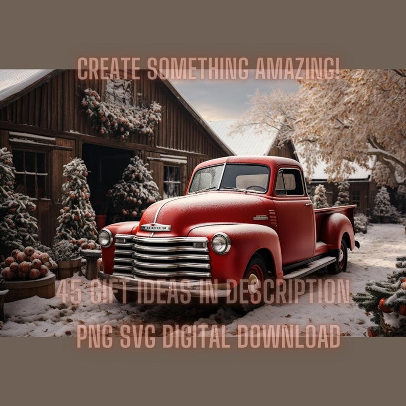 48 Chevy 3100 Pickup Truck PNG Bundle, Christmas C10 Wall Art Png ...