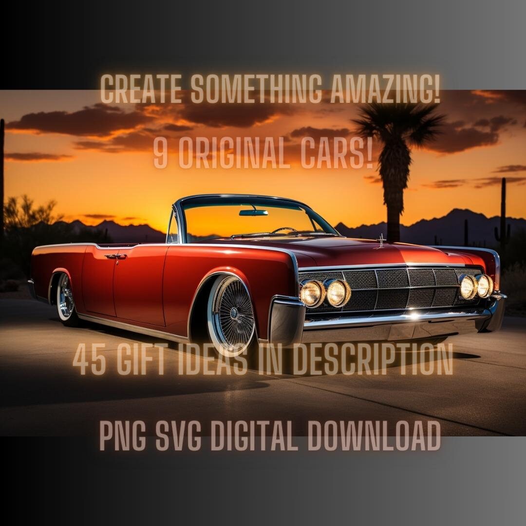 63 Lowrider PNG Bundle, Retro Car Man Cave Bar: Manly Gift for Husband ...