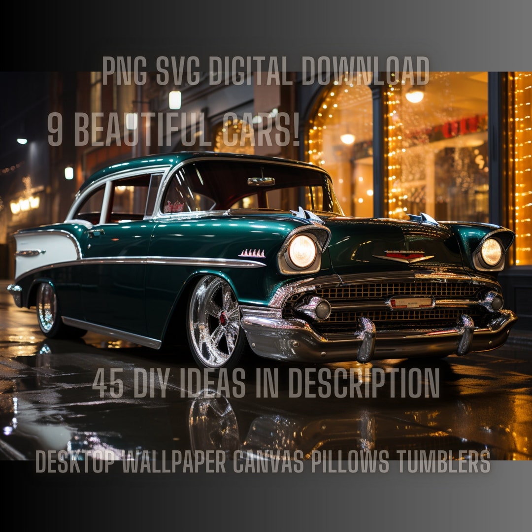 Custom Green 57 Chevy 9 Png Bundle, Digital Download, Classic Muscle ...