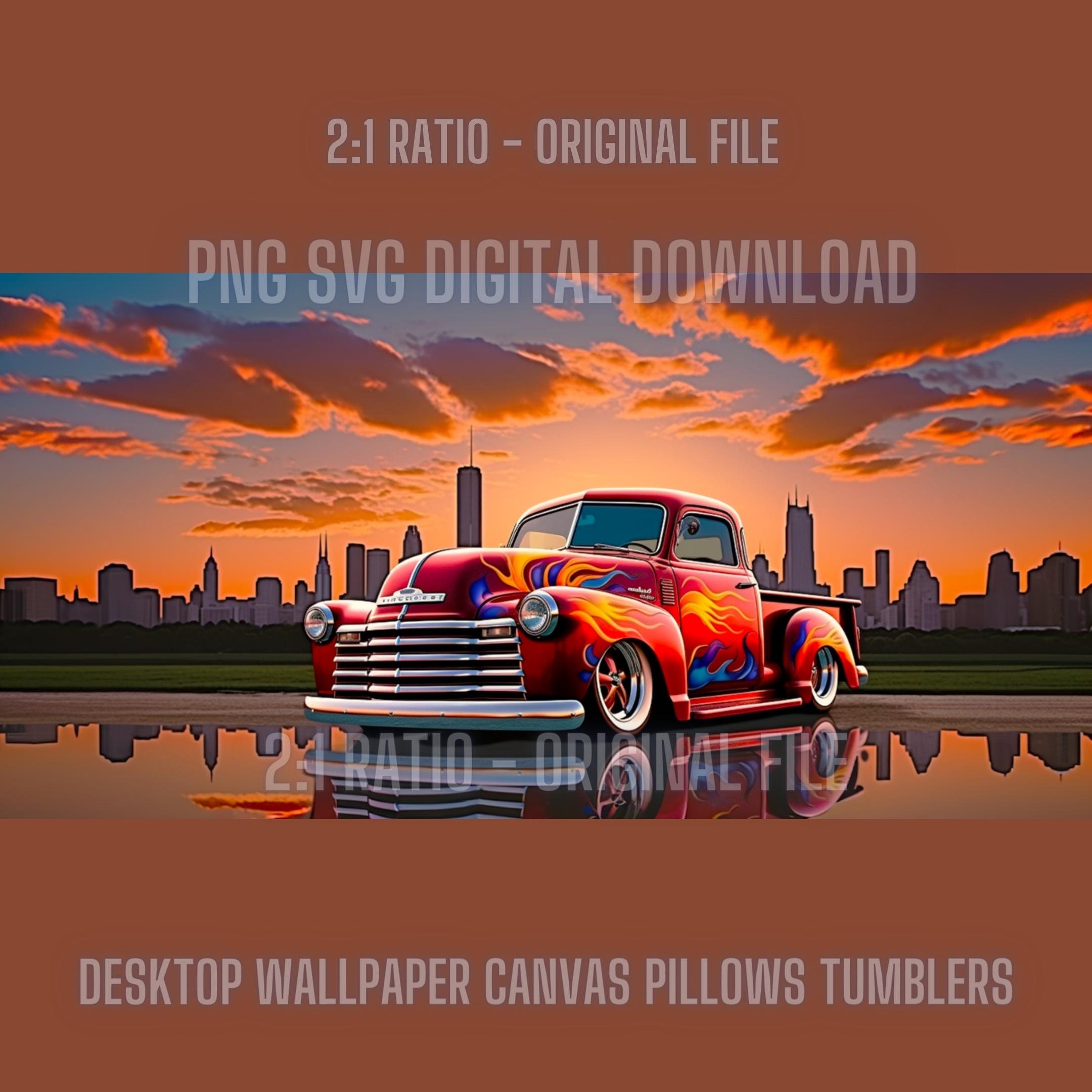This Red 48 Chevy 3100 Lowrider Truck PNG Bundle Comes in 5 Aspect ...