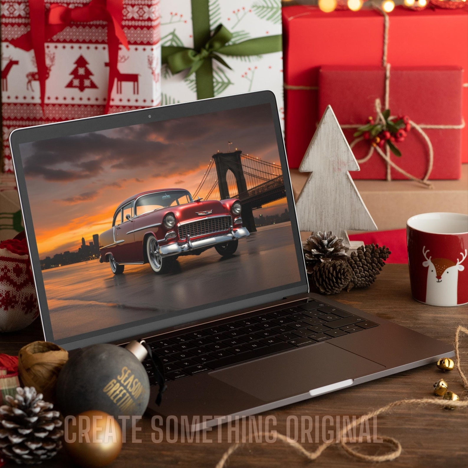 Red 55 Chevy PNG Bundle, Muscle Car Tumbler Wraps (digital Download) - Etsy