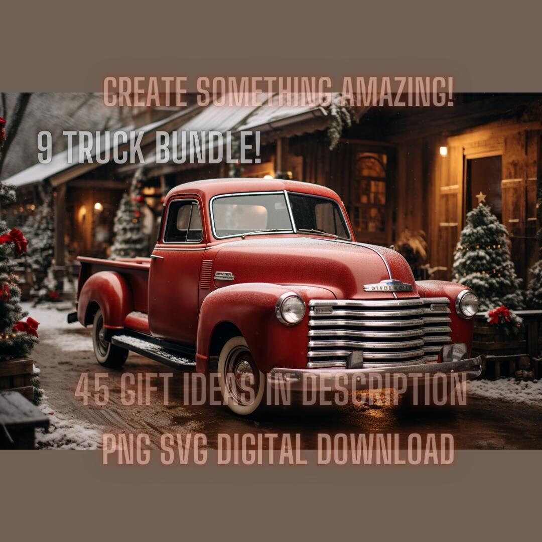 48 Chevy 3100 Pickup Truck PNG Bundle, Christmas C10 Wall Art Png ...
