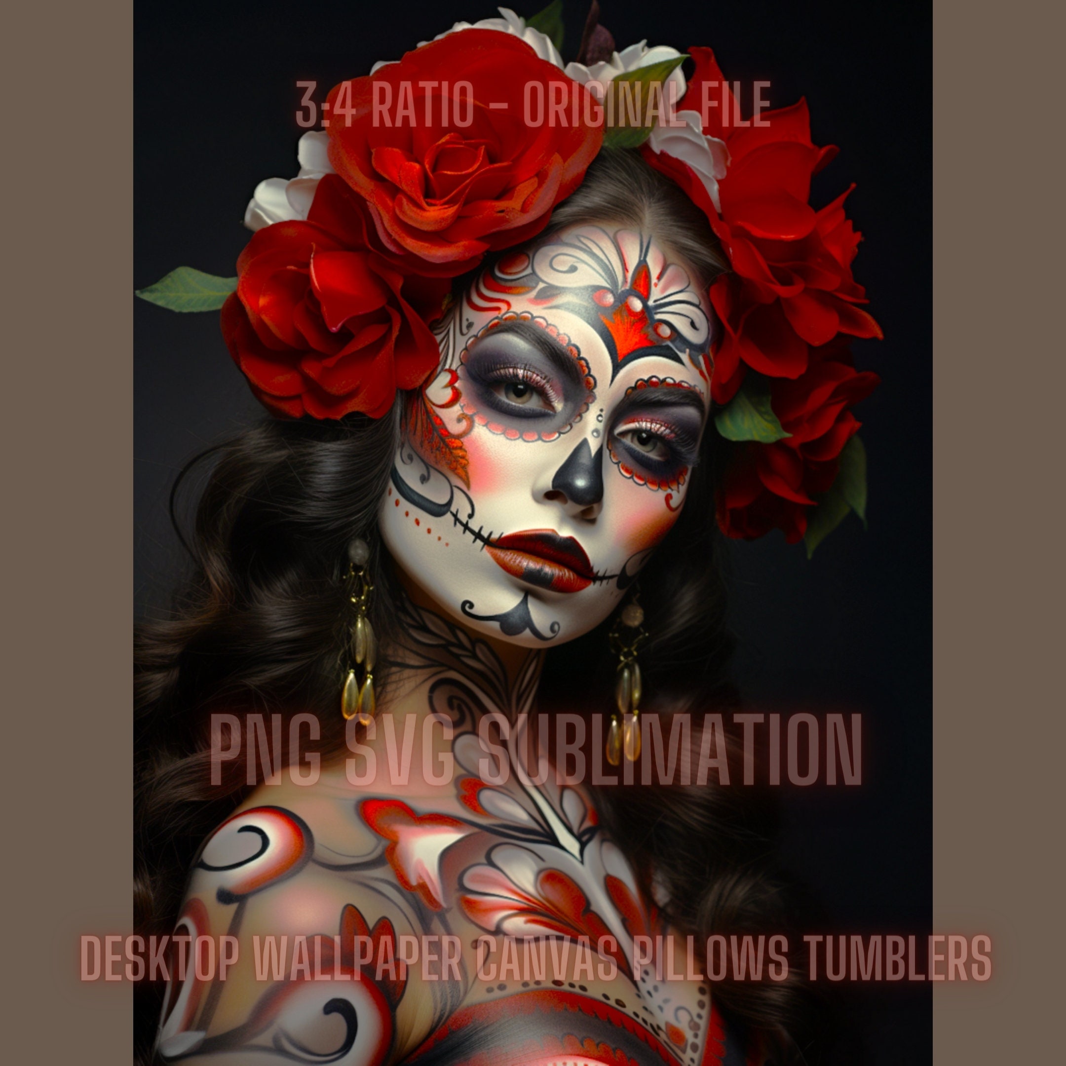 Realistic Roses on Día De Los Muertos Latina - Floral Art Print ...