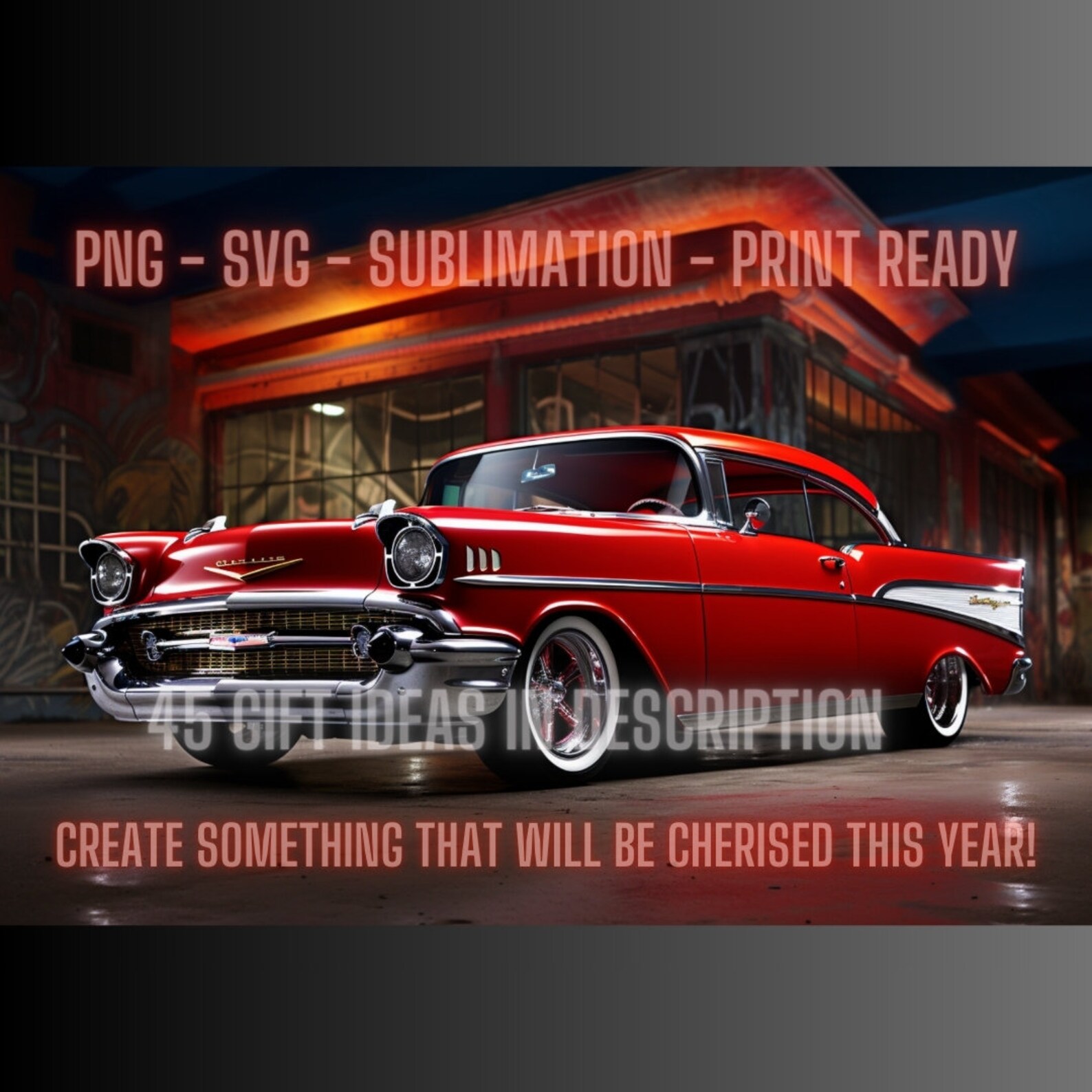 Vintage 57 Chevy Bel Air PNG Bundle, Vintage 57 Chevy Tumbler Wrap Png ...