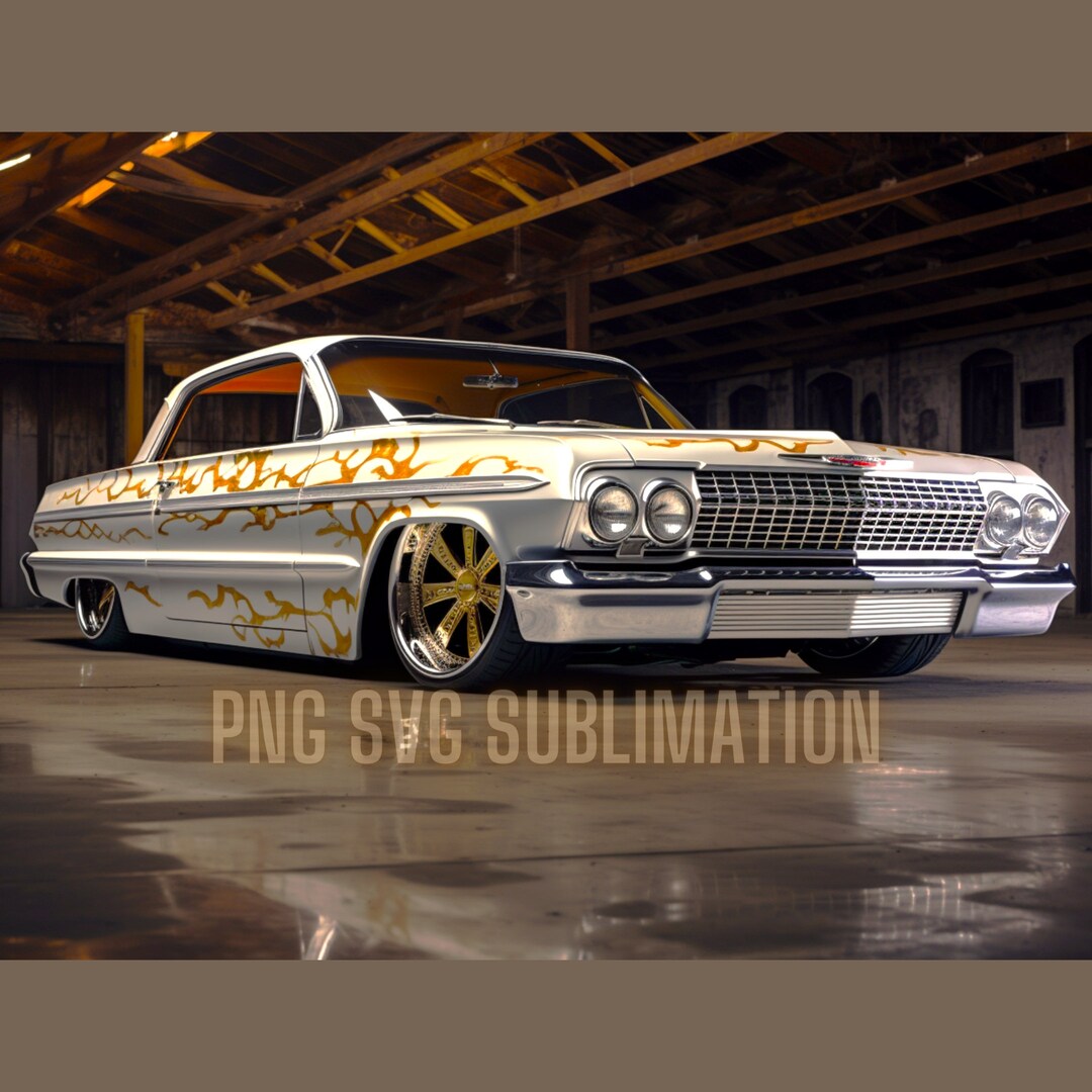 Pearl White 64 Impala Lowrider PNG Bundle, Chicano Lowrider Png, Lowrider, Chicano Wall Art Png ...