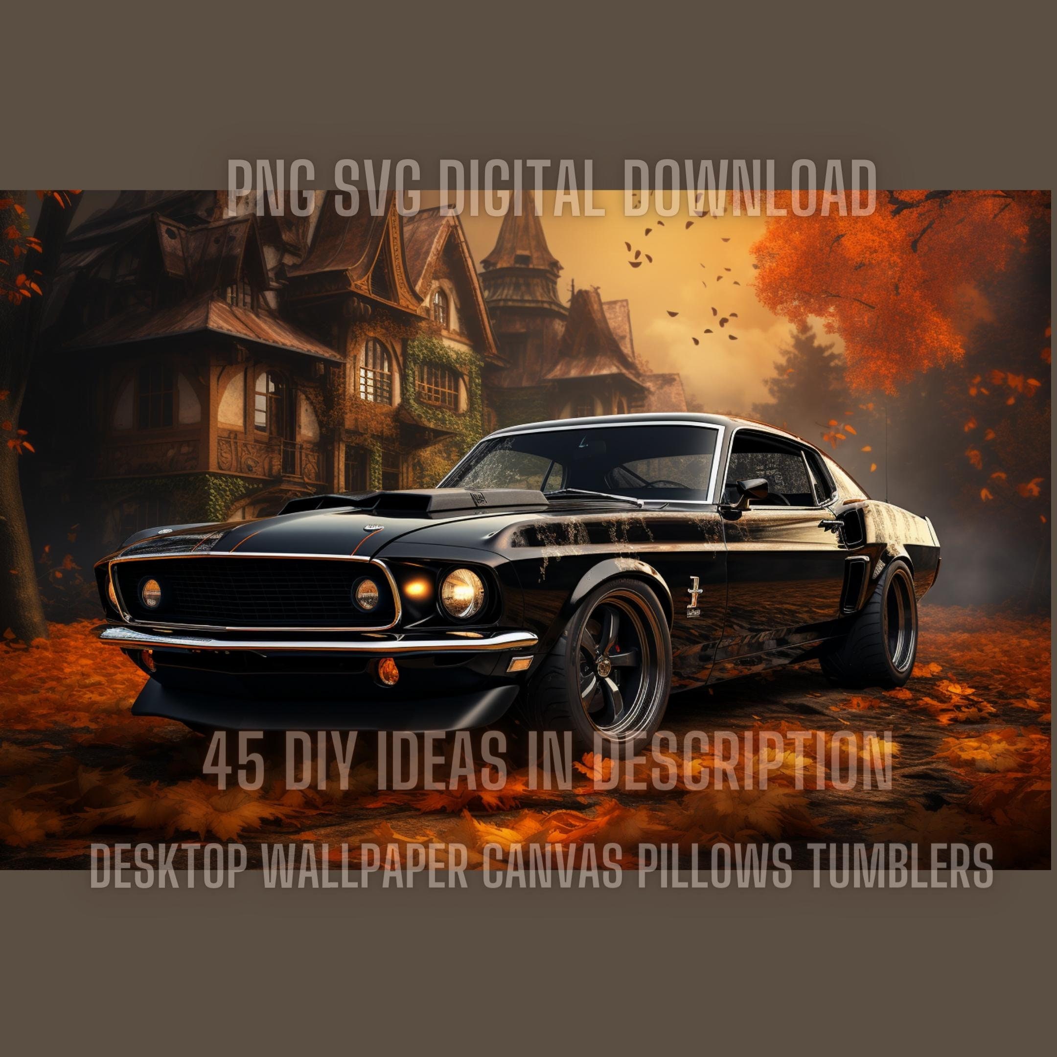 Black 68 Mach 1 Cobra PNG Digital Download Vintage Muscle Car - Etsy