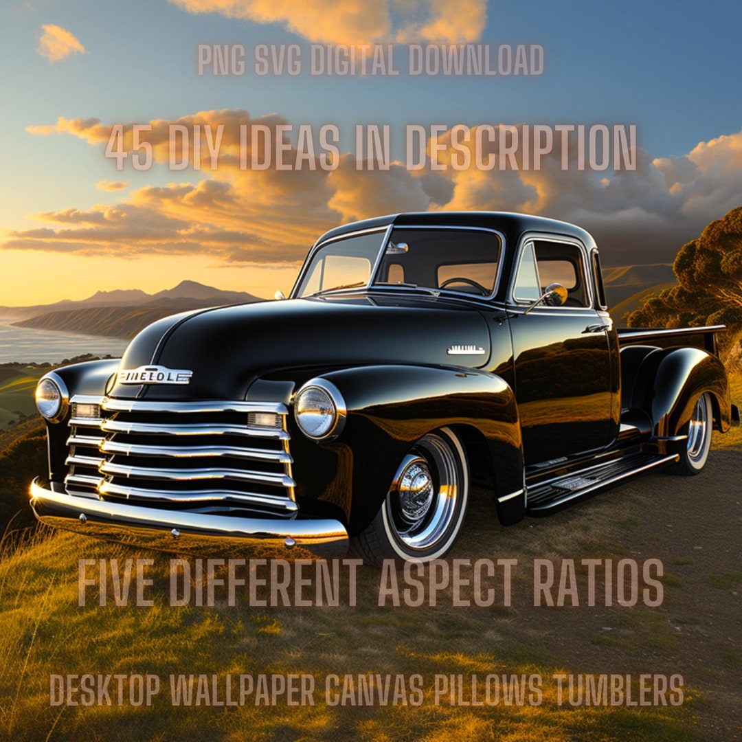 This Custom Black 48 Chevy Truck PNG Bundle Comes in 5 Aspect Ratios to ...