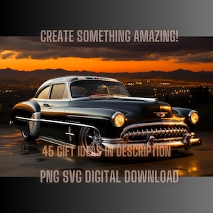 Classic 51 Chevy Coupe PNG Bundle, Lowrider Wall Art (digital Download ...