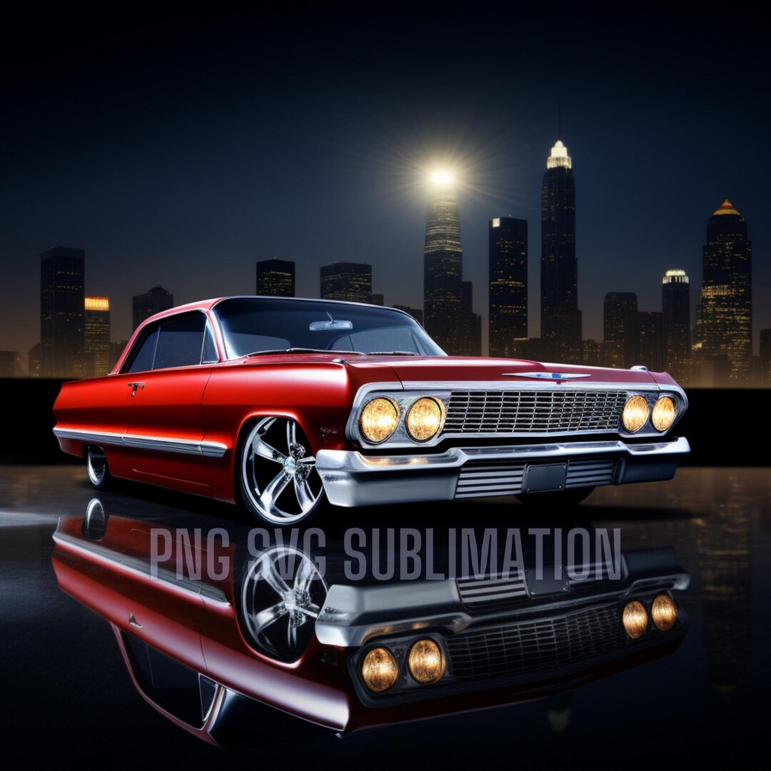 Candy Red '64 Impala Lowrider PNG Bundle, Chicano Art - Etsy