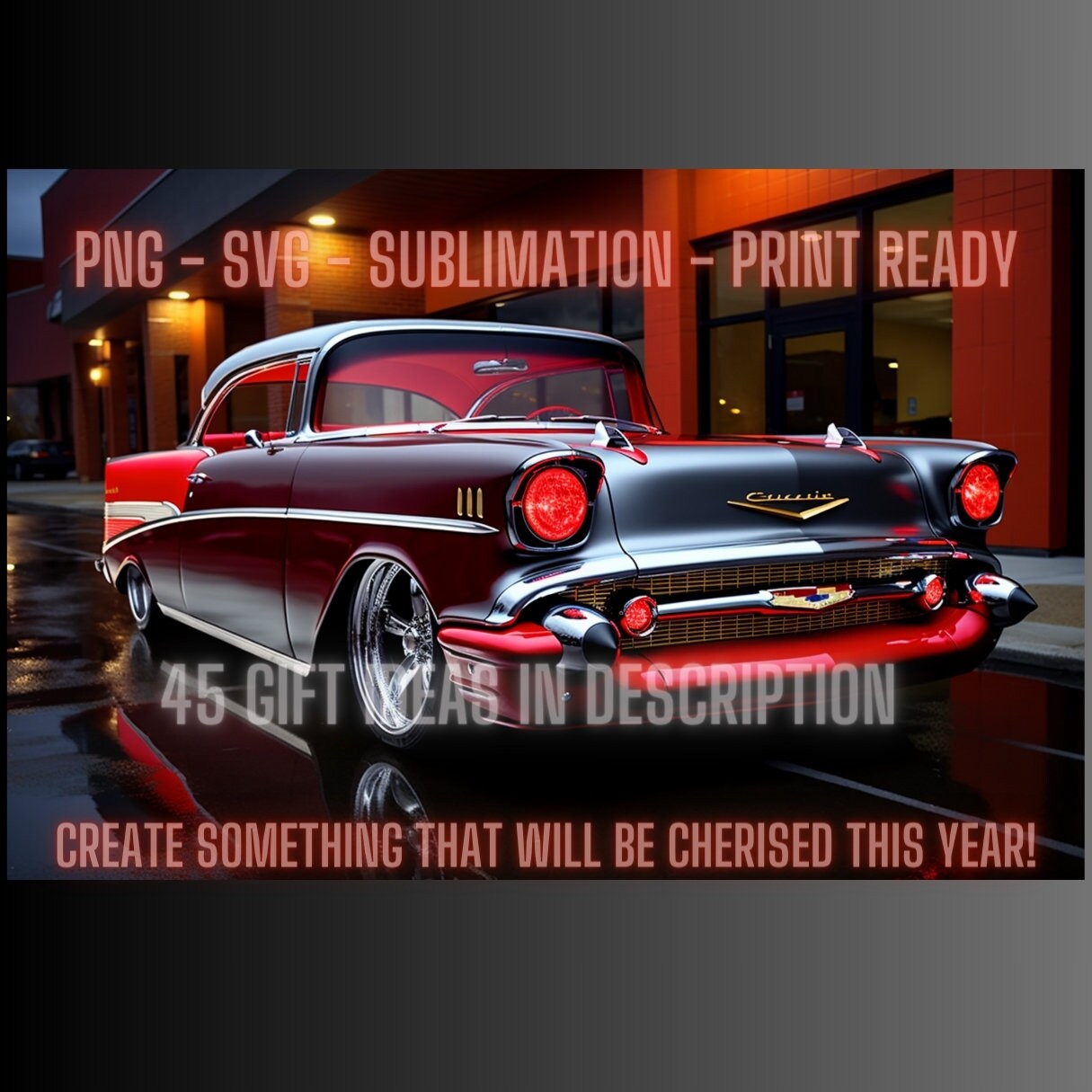 Vintage 57 Chevy Bel Air PNG Bundle, Vintage 57 Chevy Tumbler Wrap Png ...