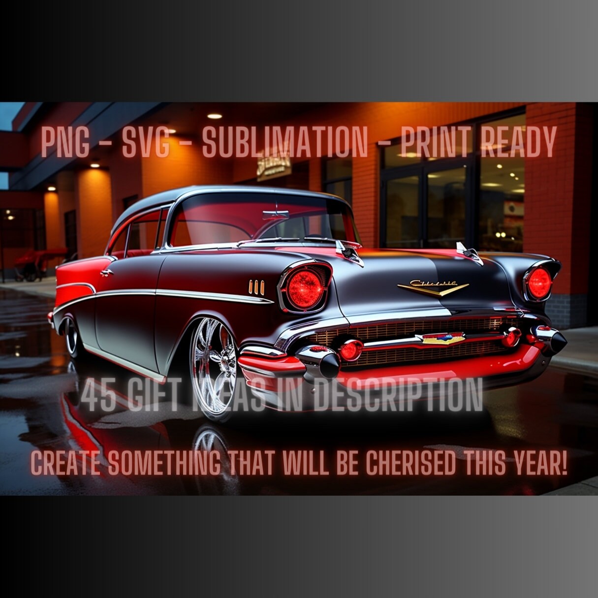 Vintage 57 Chevy Bel Air PNG Bundle, Vintage 57 Chevy Tumbler Wrap Png ...