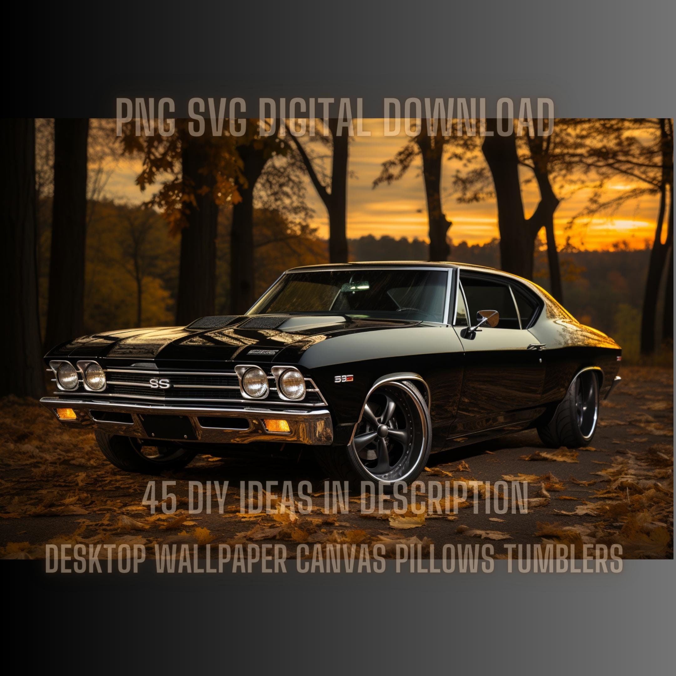This Classic Black 68 Chevelle SS 9 PNG Bundle Makes the Best Desktop ...