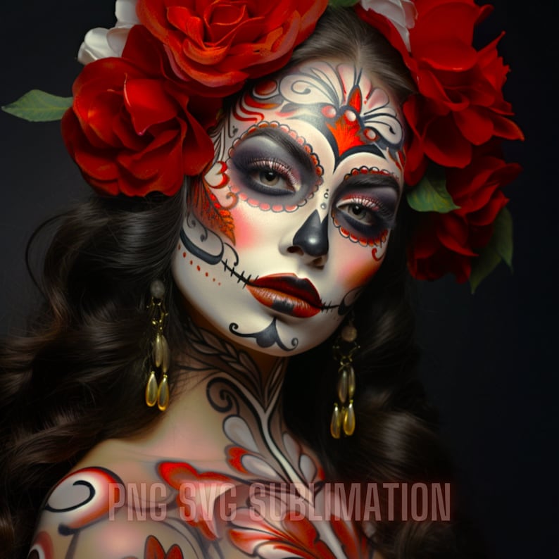 Realistic Roses on Día De Los Muertos Latina - Floral Art Print ...