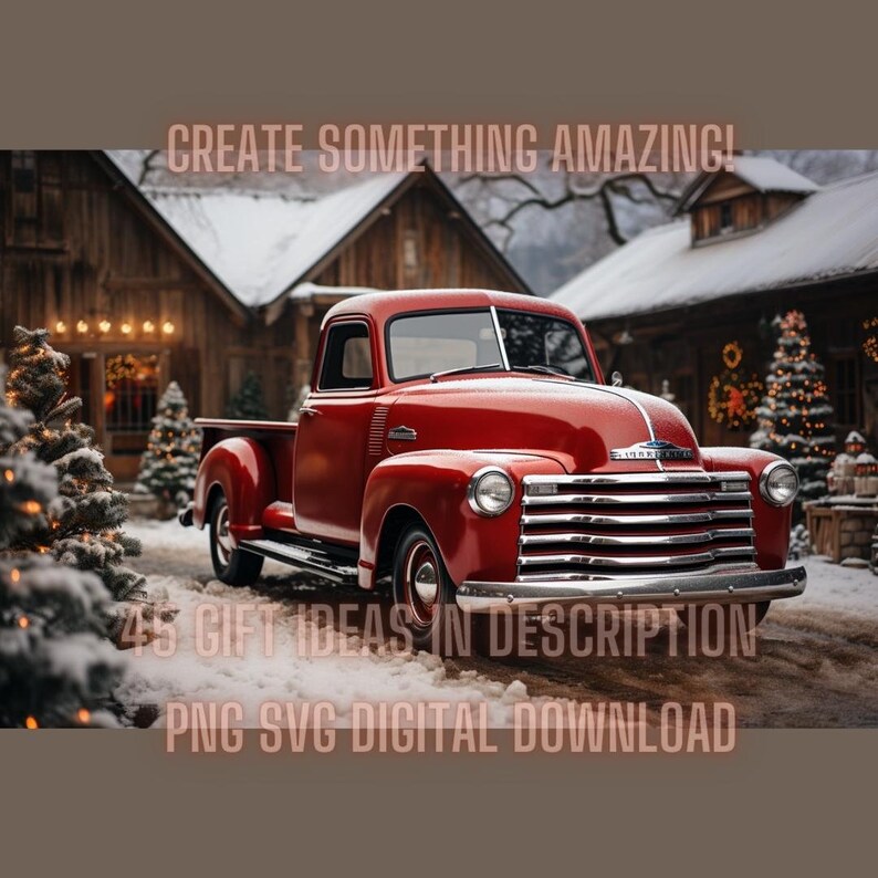 48 Chevy 3100 Pickup Truck PNG Bundle, Christmas C10 Wall Art Png ...