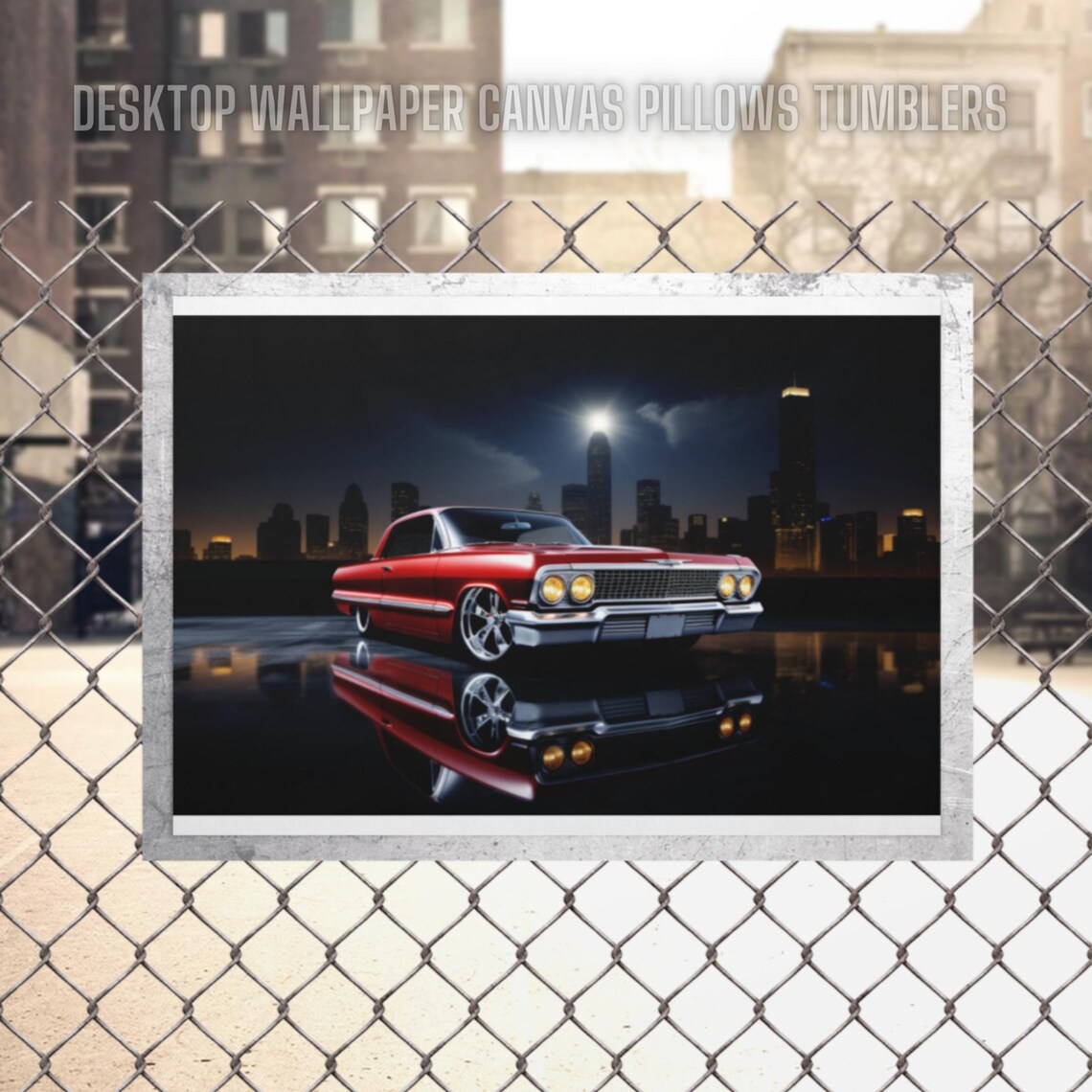 Candy Red 64 Impala Lowrider Cityscape PNG, 5 Aspect Ratio Bundle ...