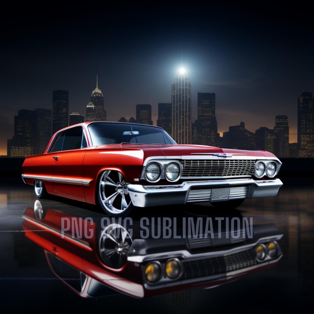 Candy Red '64 Impala Lowrider PNG Bundle, Chicano Art (digital Download ...