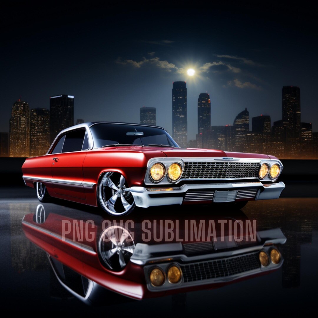 Candy Red 64 Impala Lowrider Cityscape PNG, 5 Aspect Ratio Bundle ...