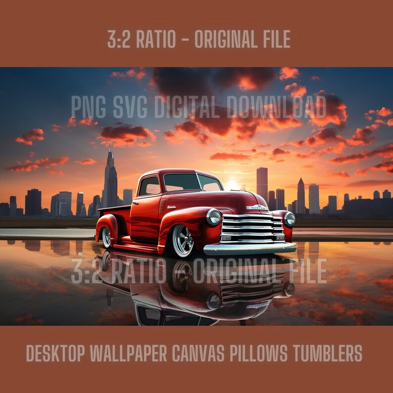 Red 1948 Chevy 3100 Lowrider Truck PNG Bundle - Etsy