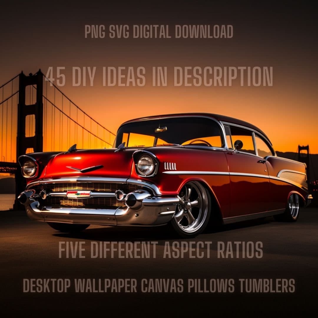 This Custom Red 57 Chevy PNG Bundle Comes With 5 Different Aspect ...