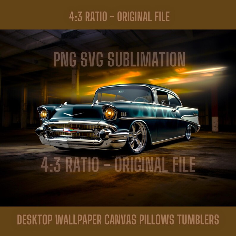 This Rustic Black 57 Chevy PNG Bundle Comes With 5 Different Aspect ...