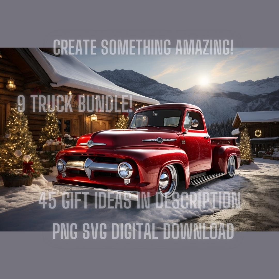 Christmas 1952 Ford Truck PNG Bundle, Lowrider Art (digital Download ...
