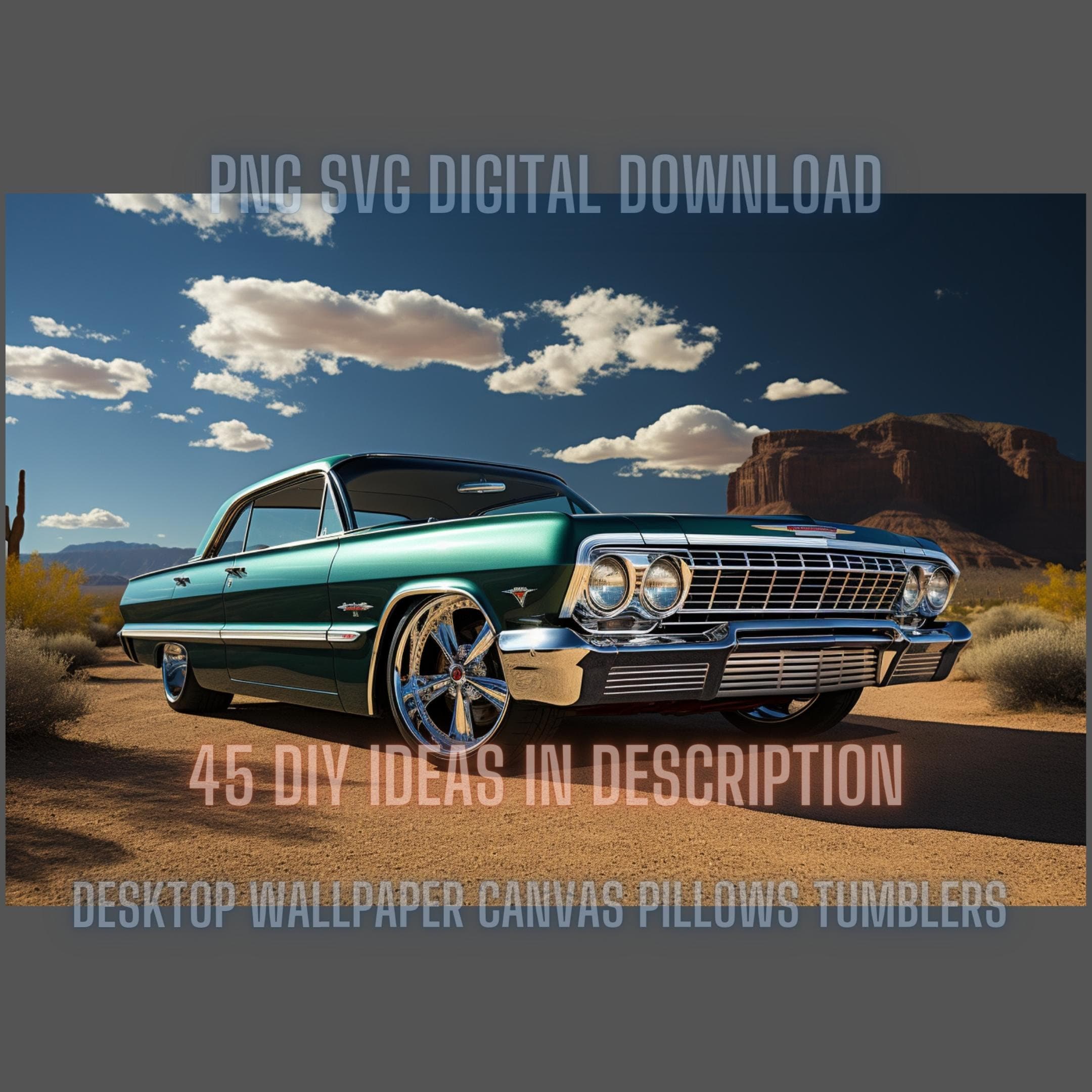 Custom 64 Impala Blue Lowrider PNG Bundle, Chicano Lowrider Png ...