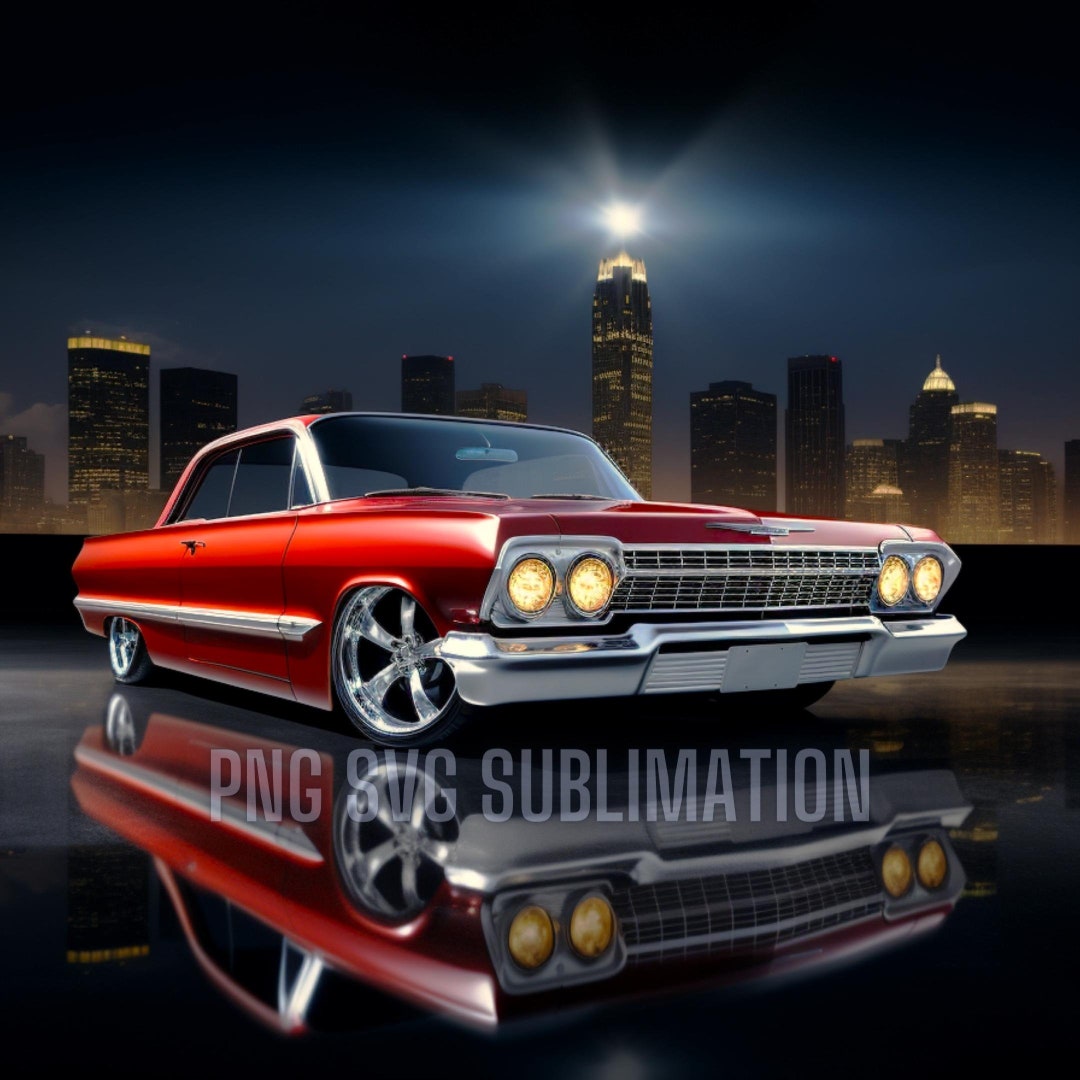 Candy Red 64 Impala Lowrider, Chicano Wall Art (PNG Bundle) - Etsy