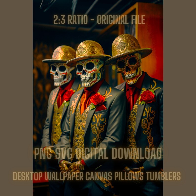 Calavera Catrina Chicano PNG Bundle, Dia De Los Muertos, Sugar Skulls ...