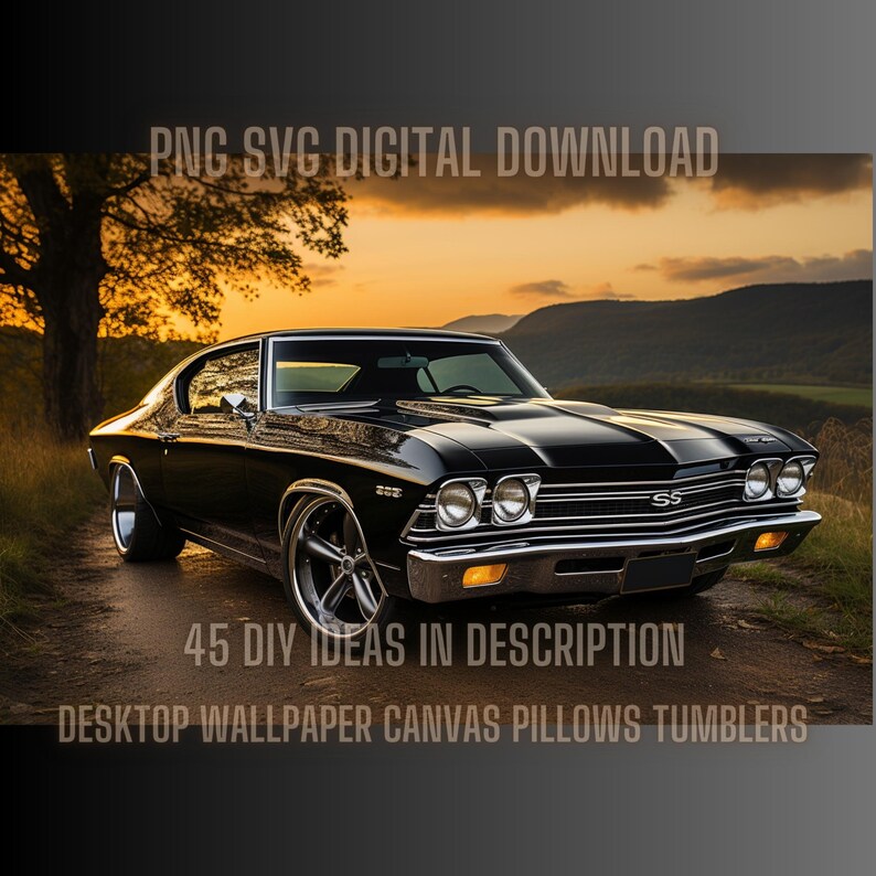 Black 68 Chevelle SS PNG Bundle, Muscle Car Art (digital Download) - Etsy