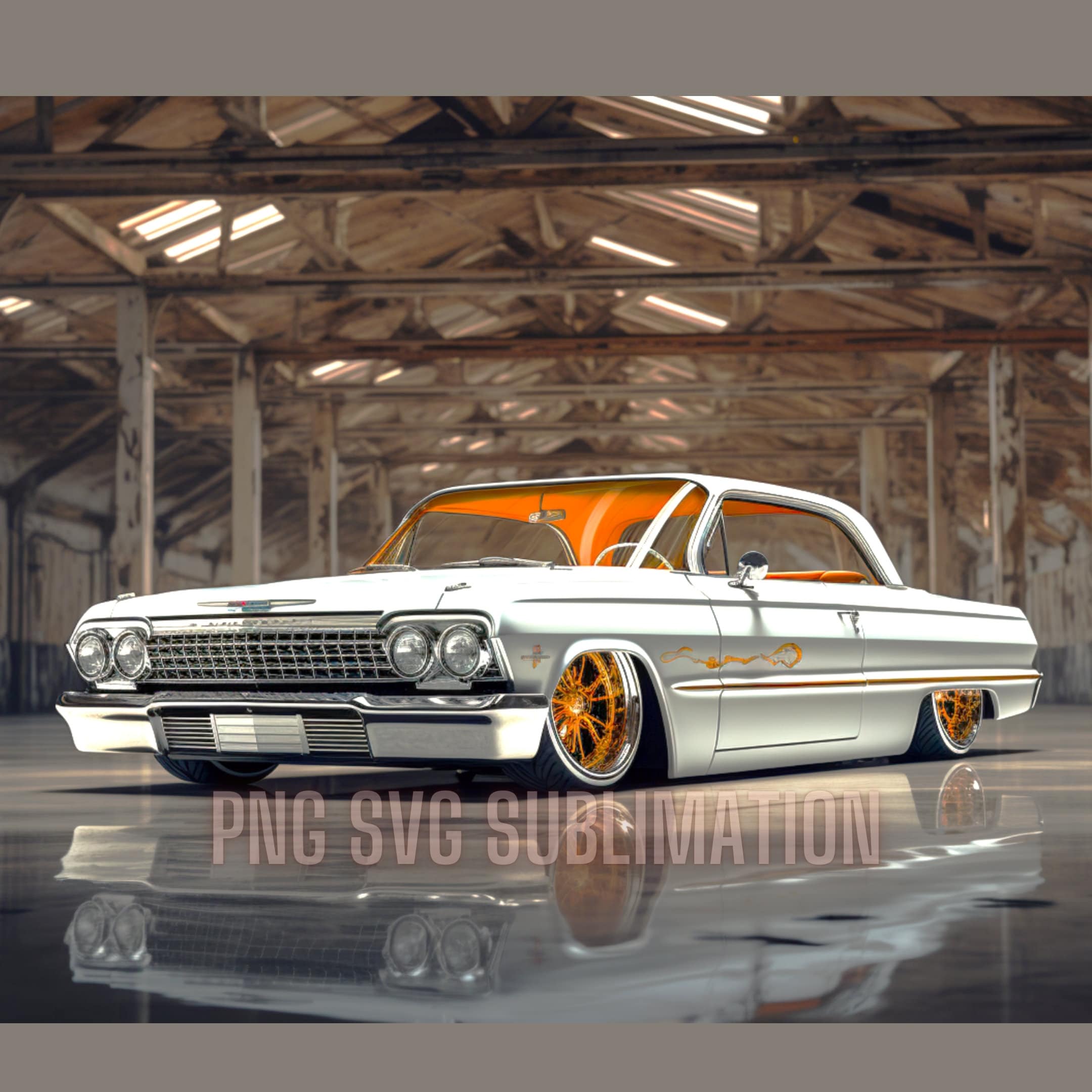Vintage 64 Impala Lowrider PNG Digital Download for Car Guys & Dads (digital, Car Guy, Gift) 5 ...