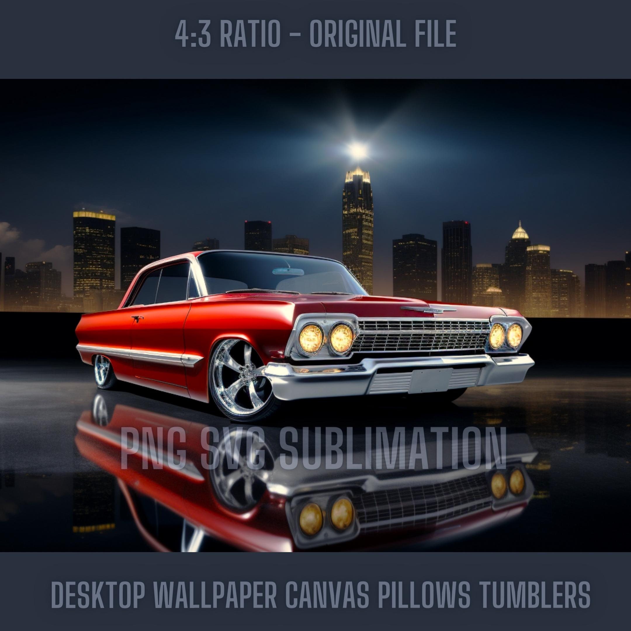 Candy Red 64 Impala Lowrider Cityscape PNG, 5 Aspect Ratio Bundle ...