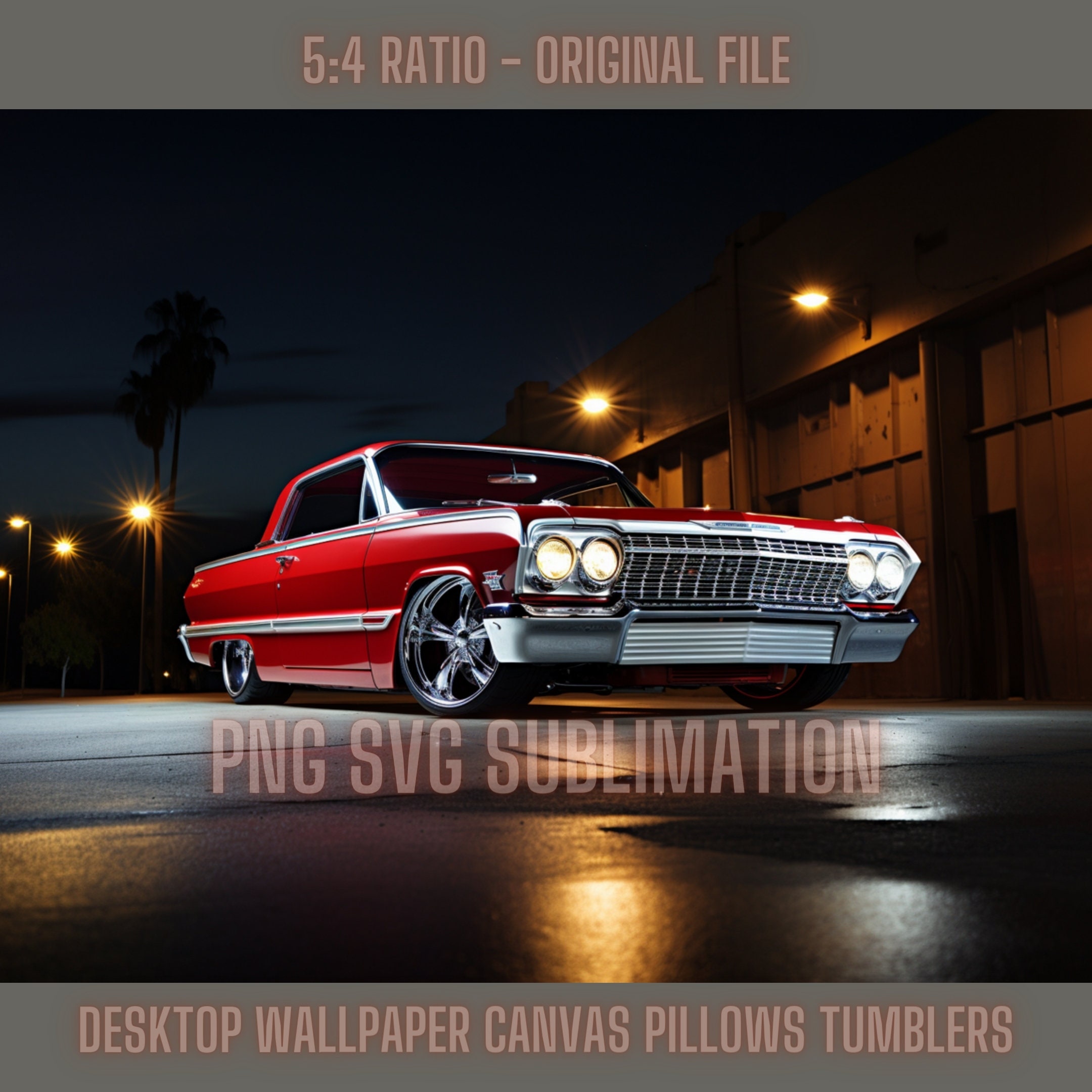 Candy Red 1964 Impala Lowrider PNG – Car Enthusiast Wallpaper - Etsy