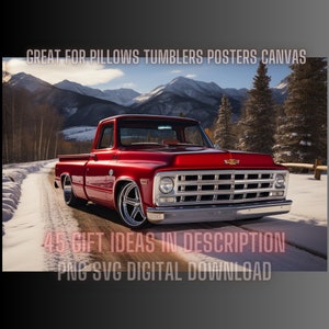 Classic Chevy C10 Pickup PNG Bundle, Vintage Muscle Truck Wall Art Png ...