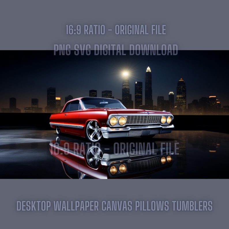 Candy Red '64 Impala Lowrider PNG Bundle, Chicano Art - Etsy
