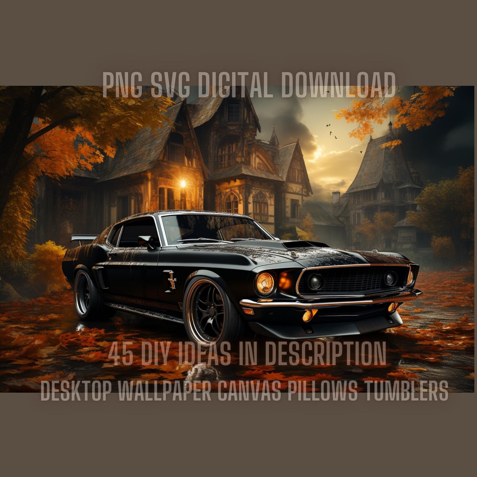 Black 68 Mach 1 Cobra PNG, Vintage Muscle Car Art (digital Download) - Etsy