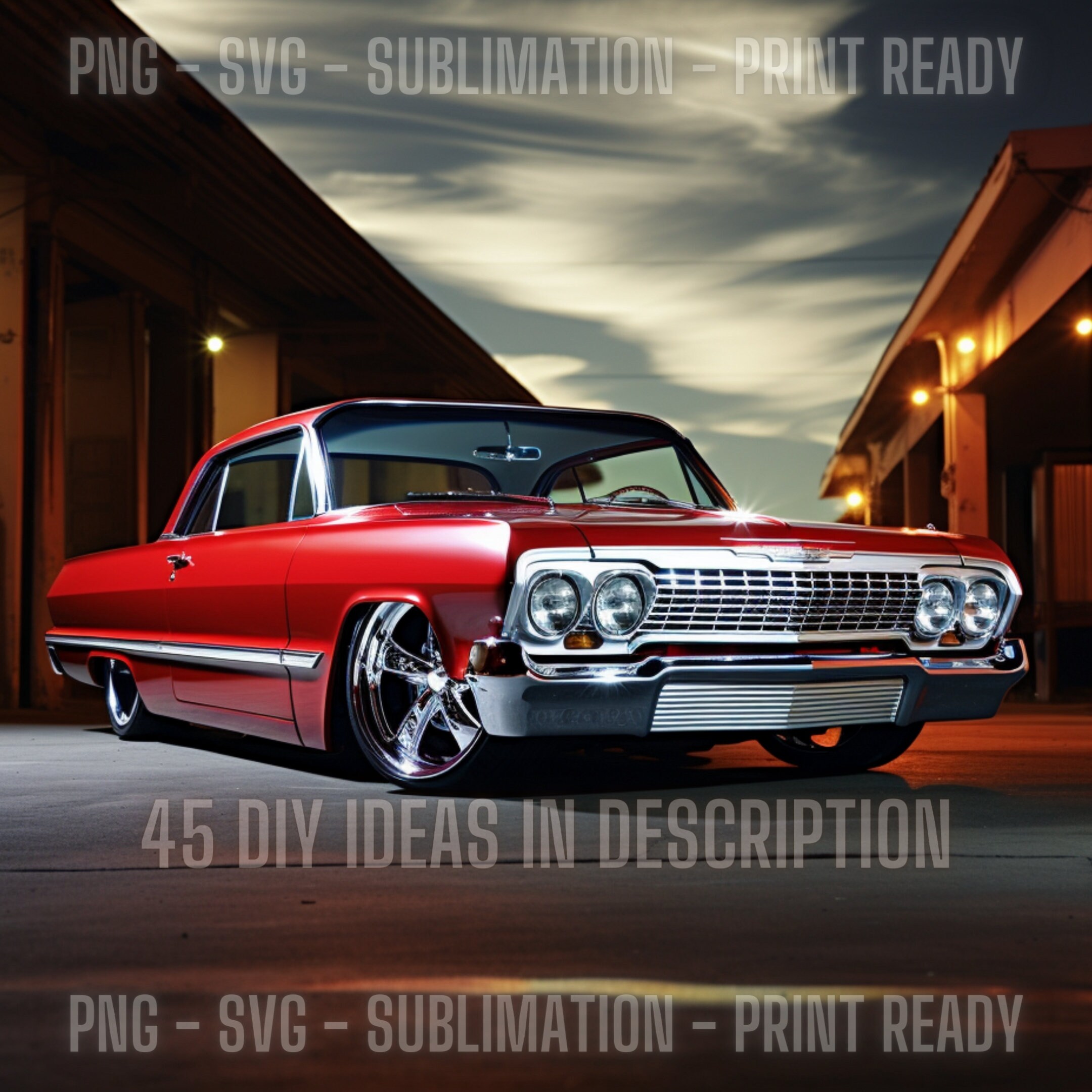 Candy Red 64 Impala Lowrider Digital Download - Perfect Man Cave Décor ...