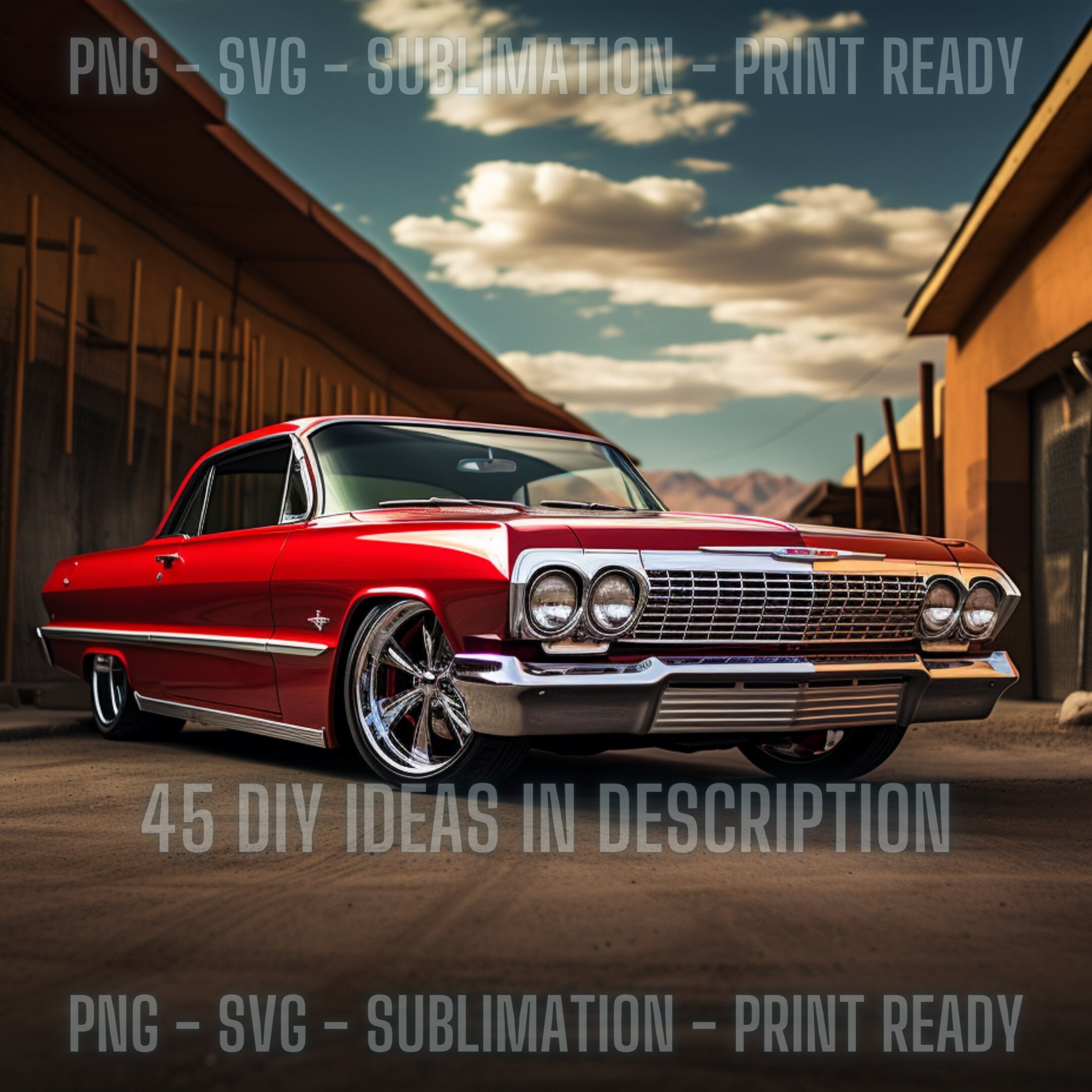 Manly Gift: 63 Impala Lowrider PNG - Ideal for Car Mechanics & Man Cave ...